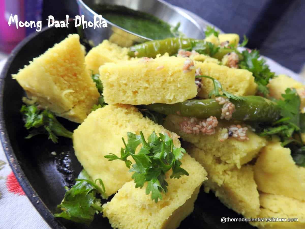 Steamed Moong Dal Dhokla - The Mad Scientists Kitchen