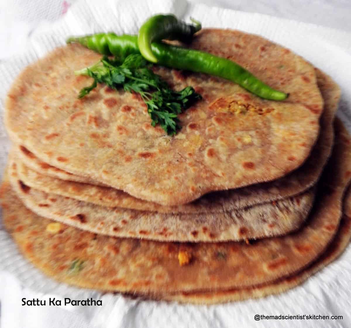 Nutritious Sattu ka Paratha, an Indian Bread Stuffed With Roasted Gram
