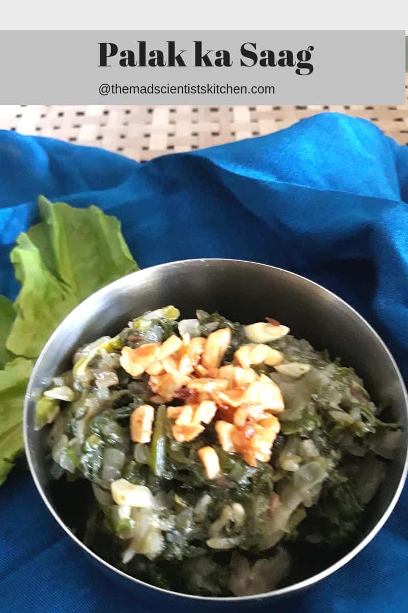 Palak ka Saag - The Mad Scientists Kitchen